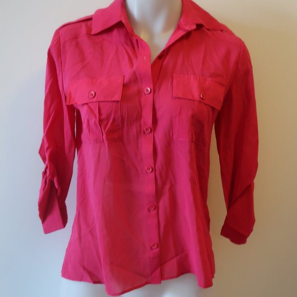 Alice + Olivia | Tops | Alice Olivia Silk Blend Magenta Pink Blouse Xs ...